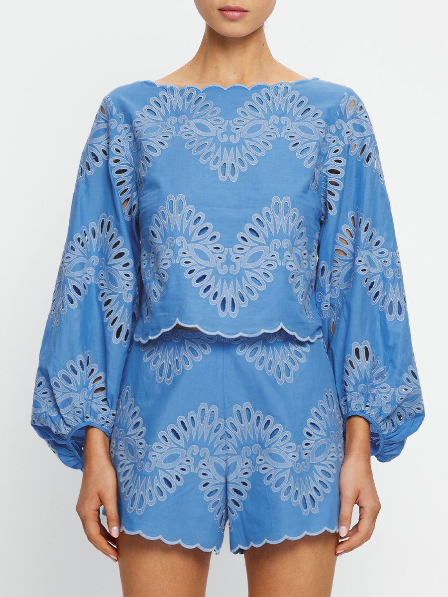 Danielle Top | Long Sleeve Embroidered Top | KIVARI – KIVARI International