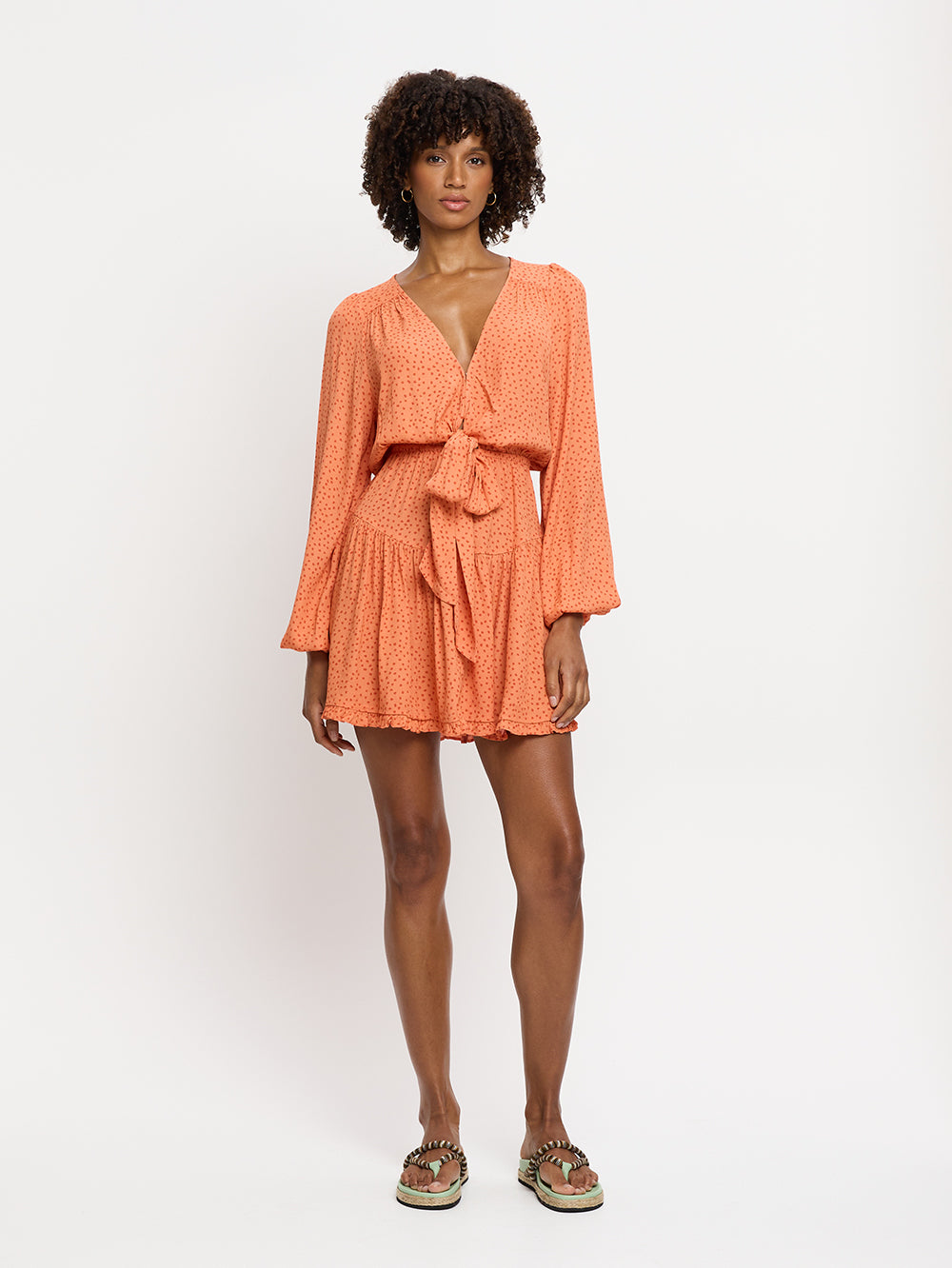 Milana Tie Front Mini Dress | KIVARI – KIVARI International