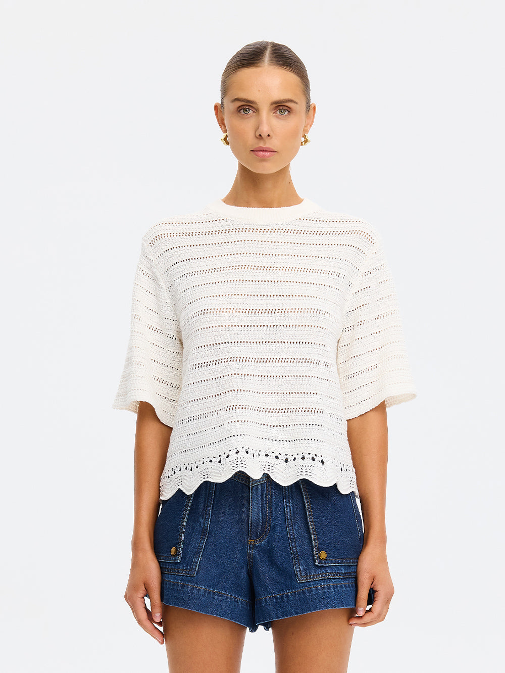 Poppy Knit Tee | Crochet Design Tee | KIVARI – KIVARI International