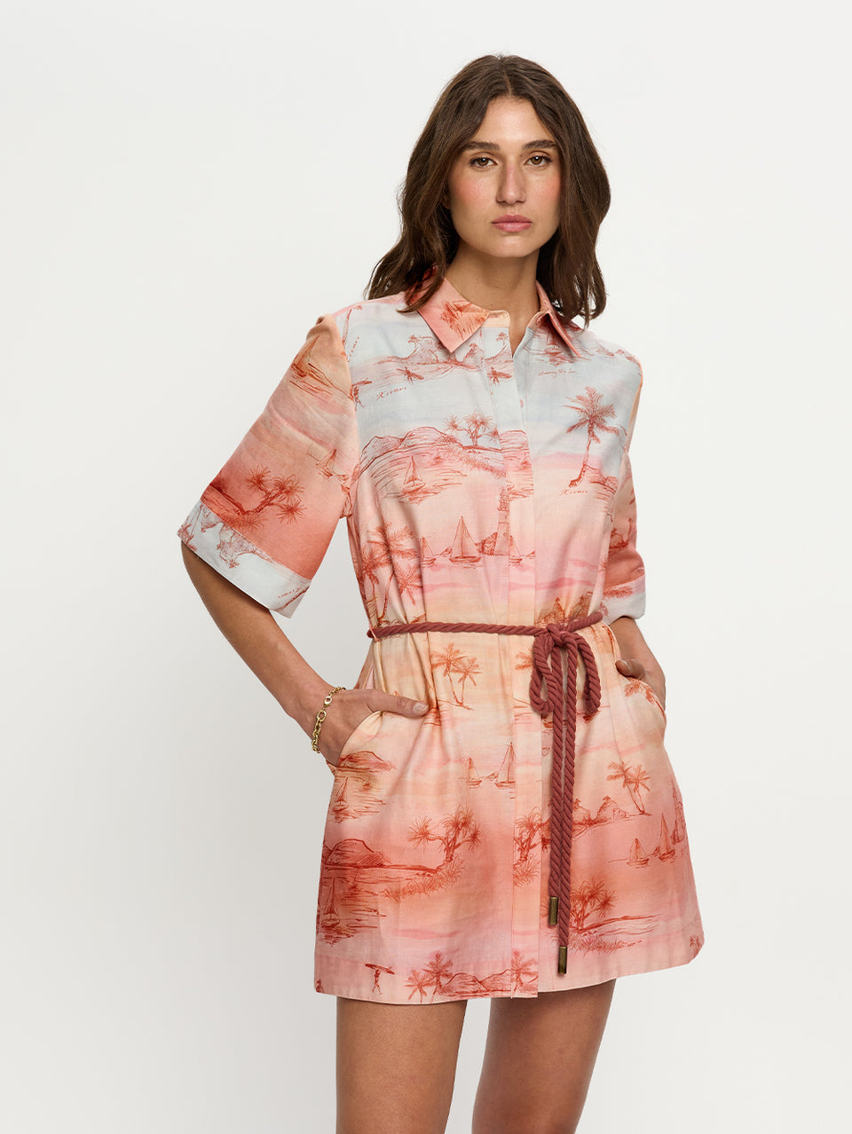 Sunset Shirt Mini Dress | Ombre Sunset Costal Dress | KIVARI – KIVARI ...